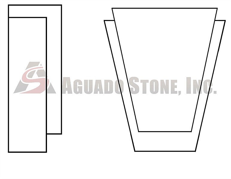 Custom stone cuts finished edges in window sills and water tables.