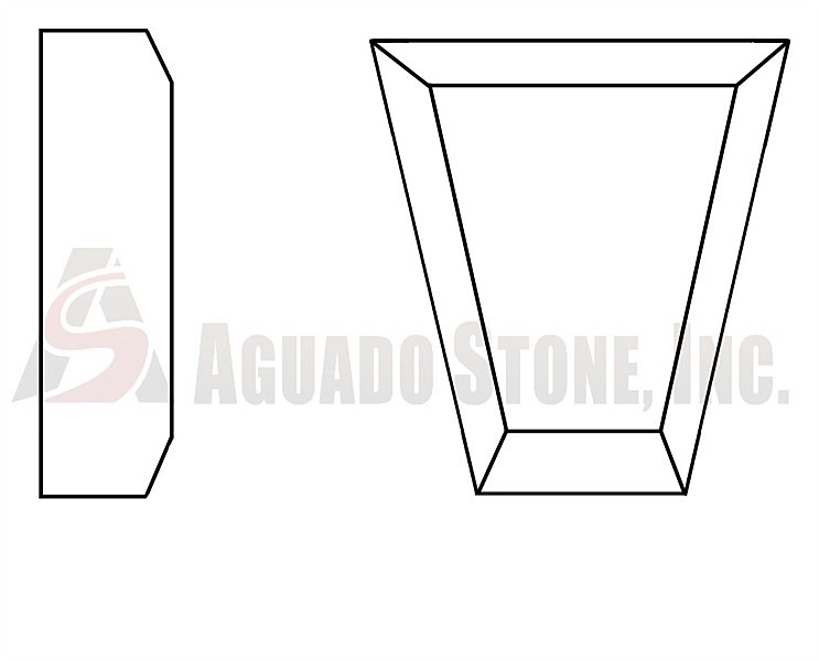 Custom stone cuts finished edges in window sills and water tables.